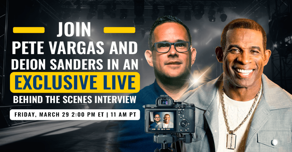 Watch Pete Vargas' exclusive interview with Deion Sanders LIVE!